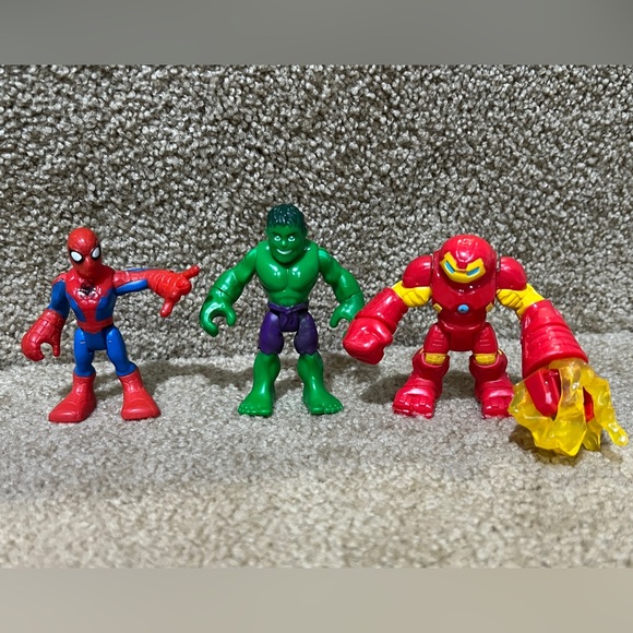 Marvel | Toys | Imaginext Marvel Hulk Buster Ironman Spiderman 3 Figure ...